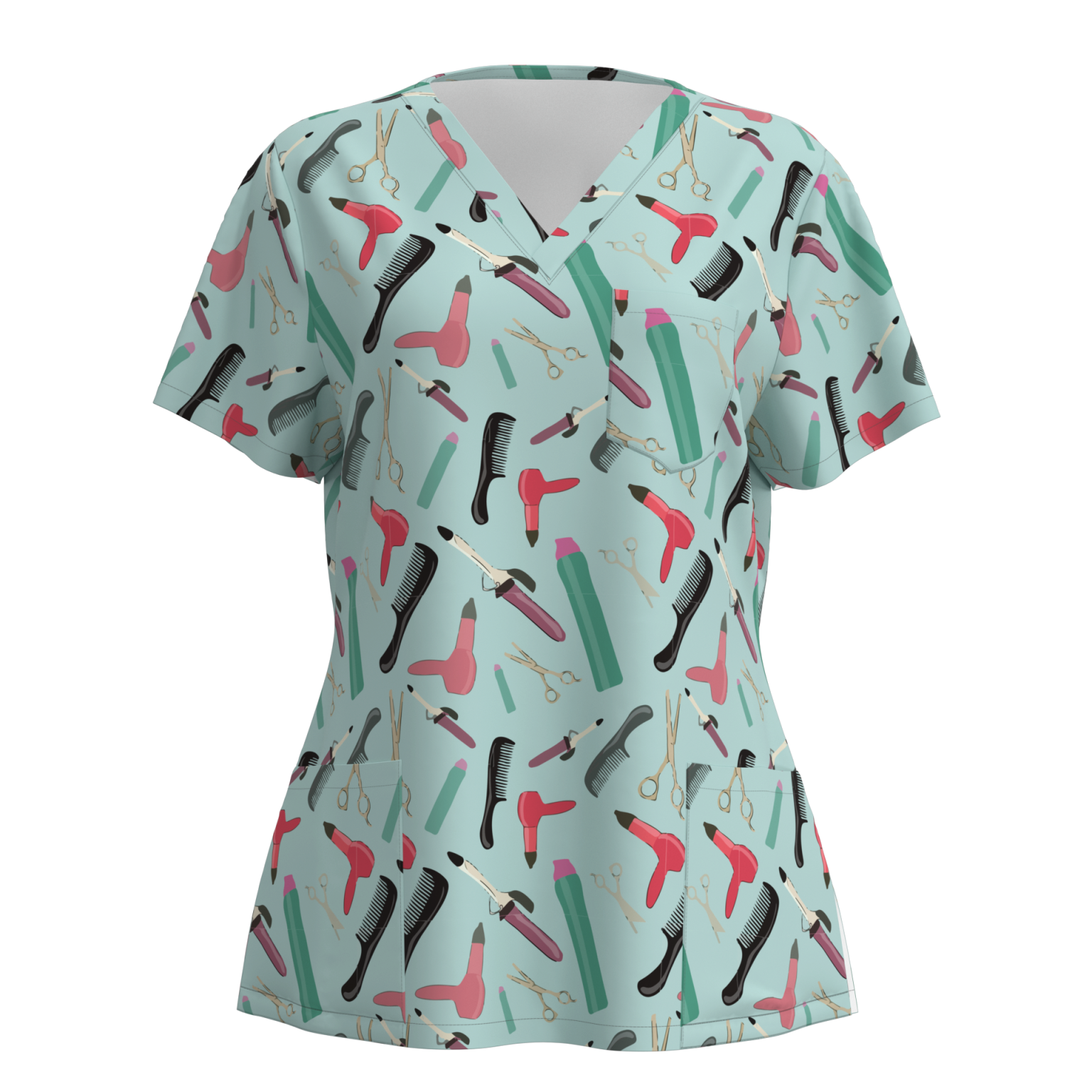 Printed Scrubs Sets For Nurse Fuyi